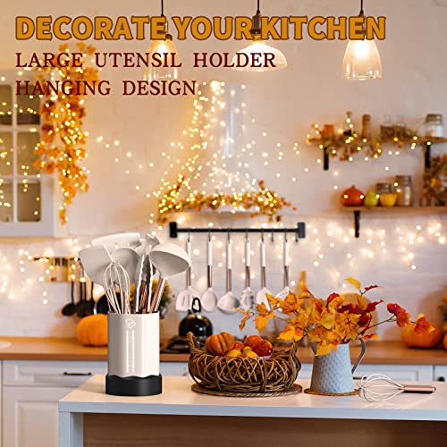 Silicone Cooking Utensil Set, Fungun Kitchen Utensils Set with Copper Handle 24 Pcs Kitchen Gadgets Tools Set, Non-stick Heat Resistant Kitchen Spatulas Set - Khaki…