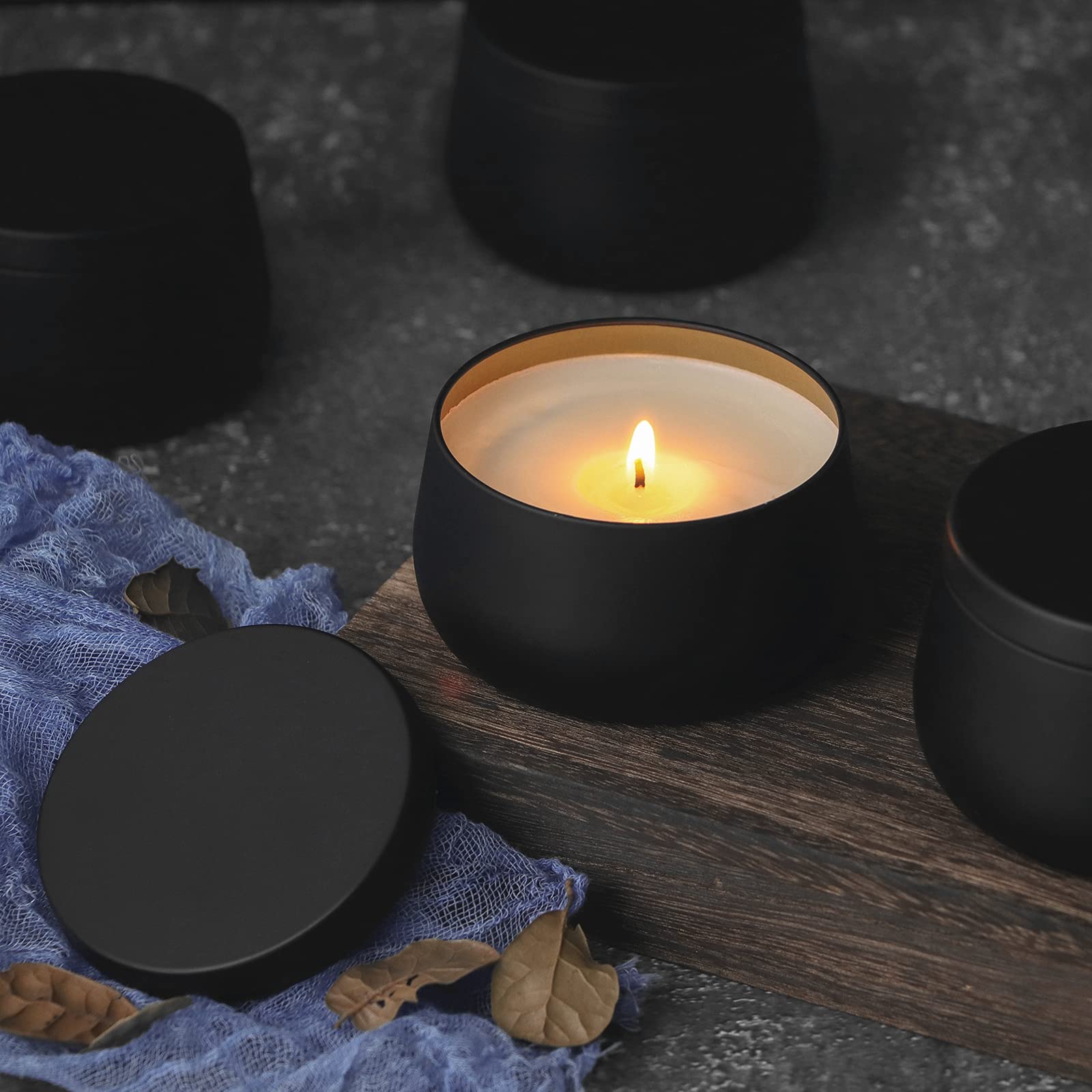 SONVIIBOX 24 Pack 8oz Candle Tins,Black Candle Jars,Candle tins for Making Candles Bulk,Tin Jars for Candle Making,Metal tin Jars (24PACK, BLACK2)