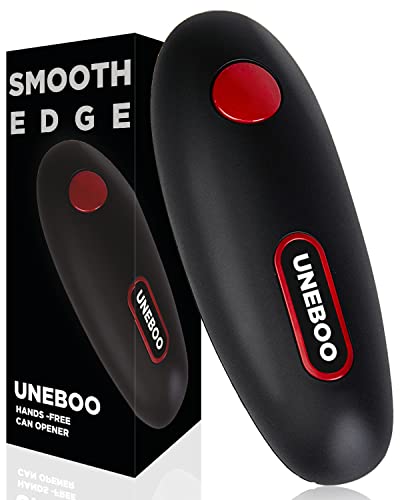 Electric Can Opener for Kitchen- Hand Held Automatic Can Opener with Smooth Edge, Portable and Battery Operated, Can Opener for Seniors with Arthritis, Easy One Touch to Open Any Size Cans, Black