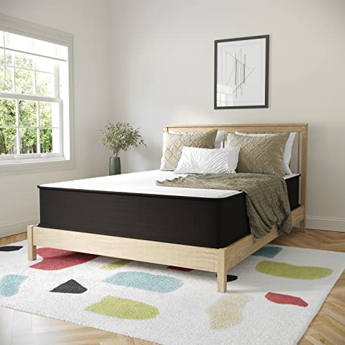 BizChair 12 Inch Hybrid Mattress, Queen Size High Density Foam and Pocket Spring Mattress in a Box, CertiPur-US Certified Foam