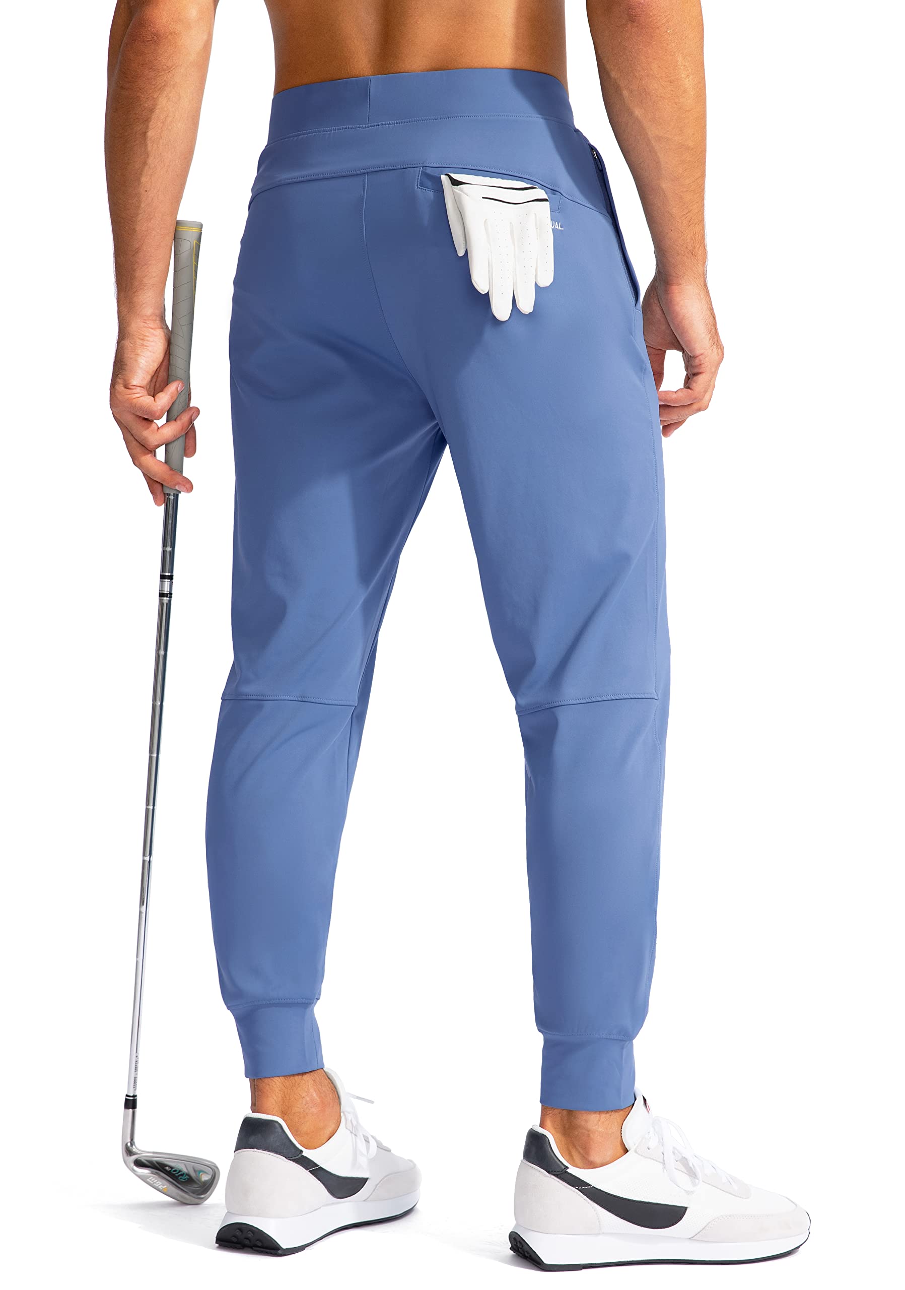 G Gradual Men's Golf Joggers Pants with Zipper Pockets Stretch Sweatpants Slim Fit Track Pants Joggers for Men Work Running (Slate Blue, XXL)