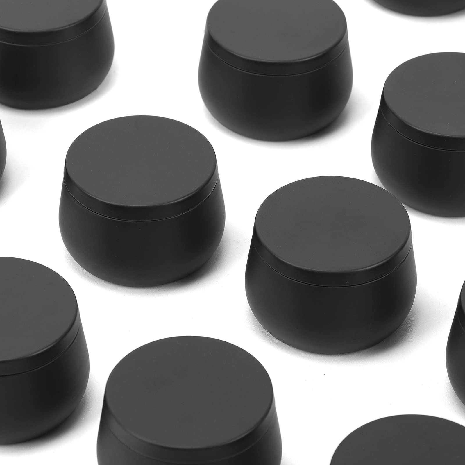 SONVIIBOX 24 Pack 8oz Candle Tins,Black Candle Jars,Candle tins for Making Candles Bulk,Tin Jars for Candle Making,Metal tin Jars (24PACK, BLACK2)