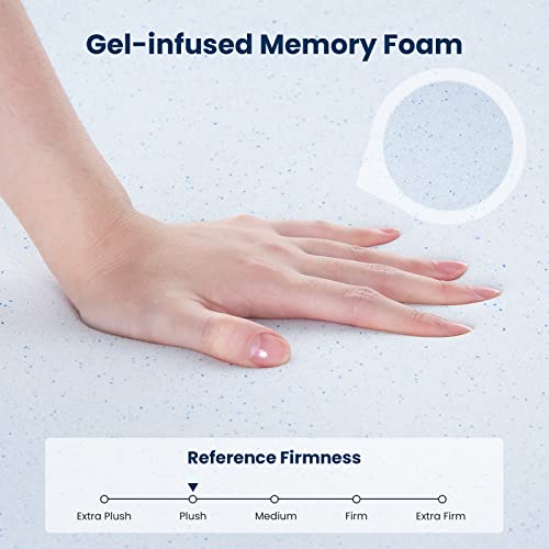 Avenco Mattress Topper Queen Memory Foam, Queen Memory Foam Mattress Topper, Cooling Mattress Topper Queen 2 Inch with Breathable & Washable Cover, Pressure-Relief, Grey