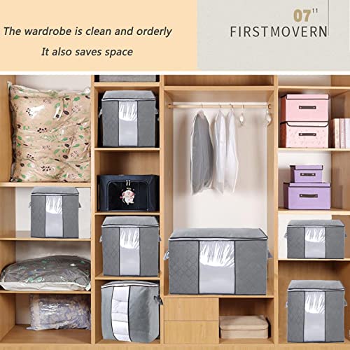Large Clothes Storage Bag Foldable With Bed Bottom Storage Box,260l 3-Pack Clothes Storage Bag,3 Different Large Sizes For Toys, Blankets, Quilts, Clothes And Other Supplies, Gray