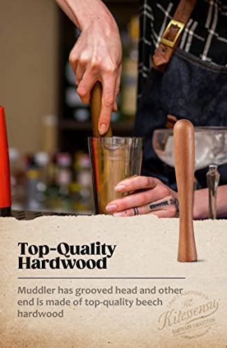 KITESSENSU Wooden Muddler, Durable Wood Ice Crusher Muddler for Cocktails, Excellent Choice for Mojitos, Caipirinhas, Fruits, Herbs, Spices Based Drinks