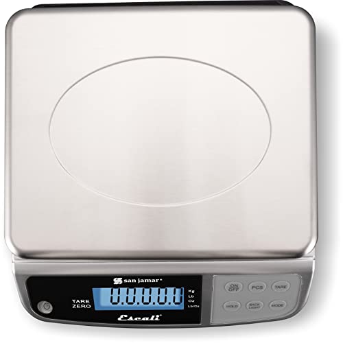 San Jamar Stainless Steel M-Series Digital Food/Kitchen Scale, 66lb Capacity, Silver