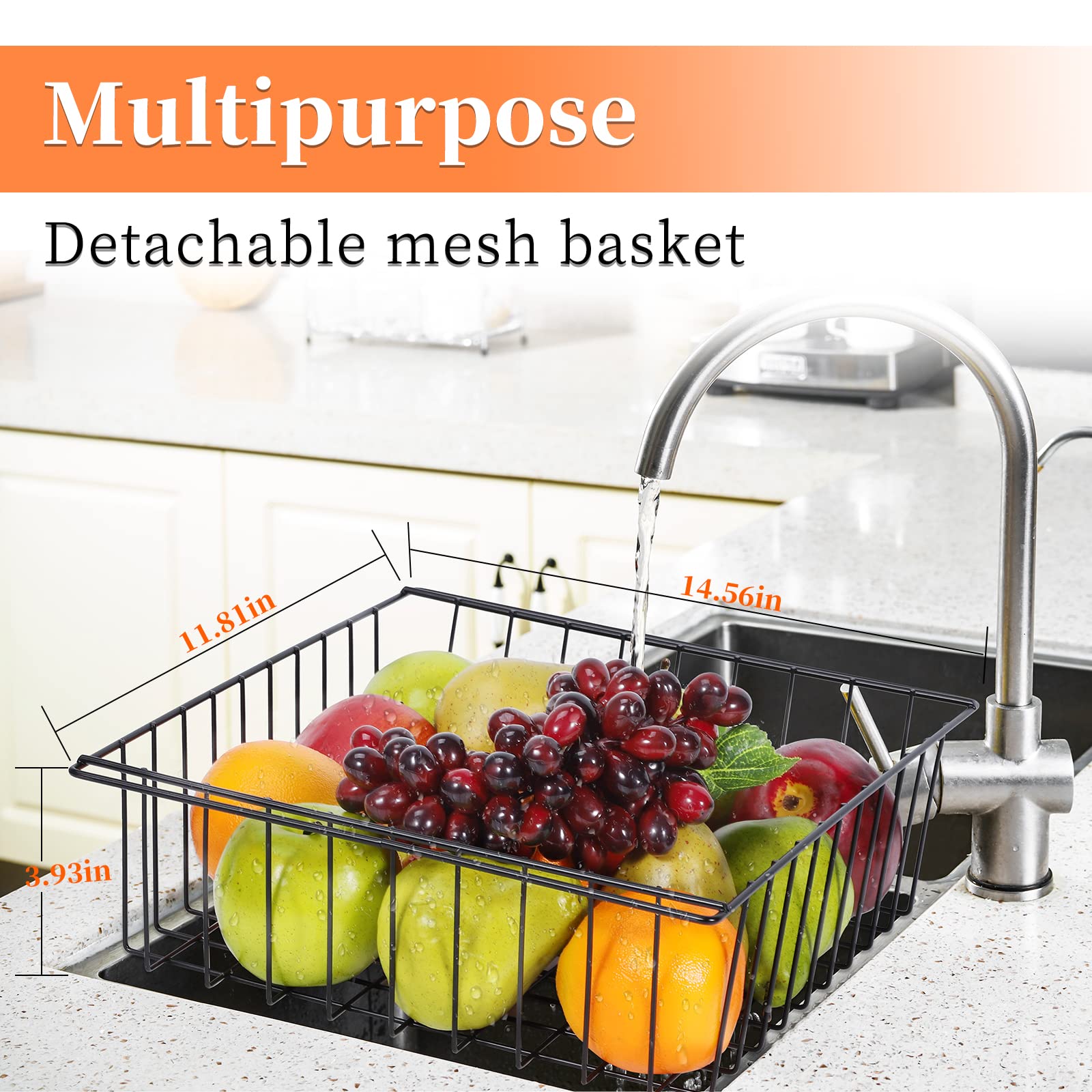 Kitchen Storage Cart on Wheels 4 Tier Rolling Storage Cart with Mesh Wire Basket and Handle Utility Storage Trolley Serving Cart with Wooden Tabletop for Small Space Dining Room Bathroom Rutic Brown