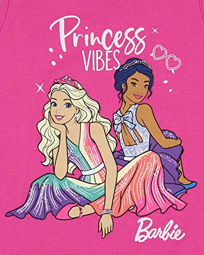INTIMO Barbie Girls' Princess Vibes Characters Sleep Pajama Set Tank Top Shorts (10) Multicolored