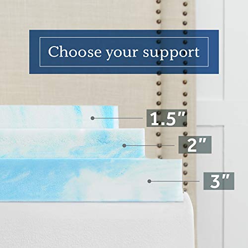 Sealy 2" SealyChill Gel Memory Foam Mattress Topper, King, White
