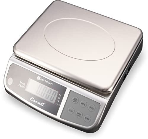 San Jamar Stainless Steel M-Series Digital Food/Kitchen Scale, 66lb Capacity, Silver