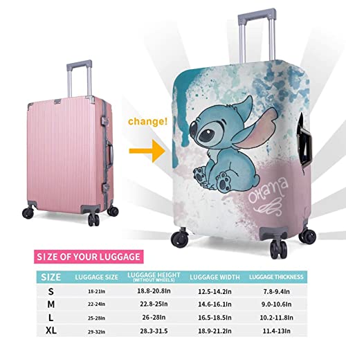 ISUNIET Travel Suitcase Protective Cover Trunk Case Washable Elastic Luggage Cover Fits 18"-32" Suitcase Protector Baggage With Concealed Zipper Gifts for Women Girls Cute 18 Medium