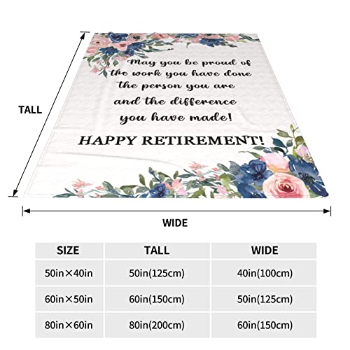 AJIIUSV Retirement Gifts Throw Blanket Happy Retirement Flannel Blankets for Retired Women Teacher Boss Farewell Present 50"x60"