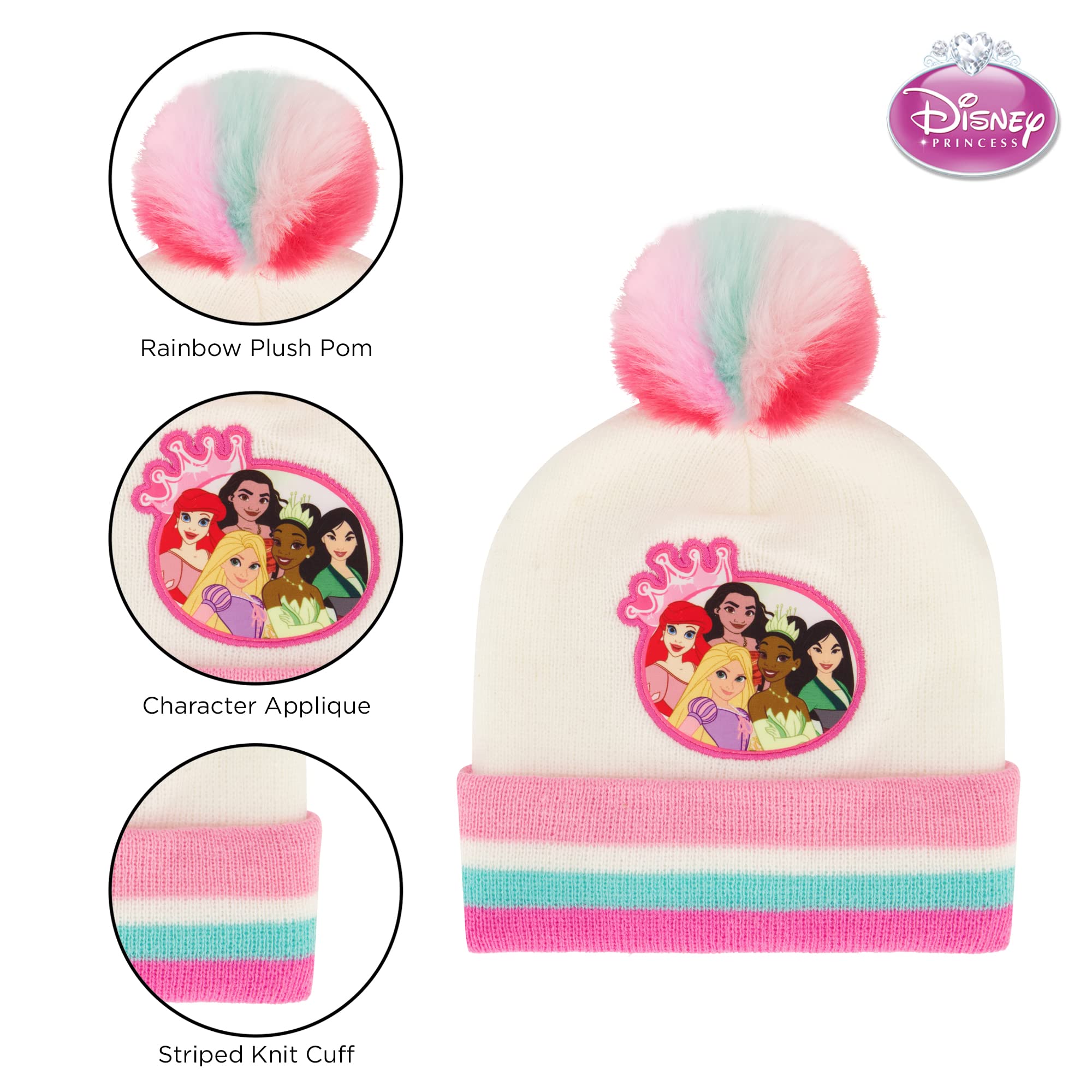 Disney Girls' Winter Earmuffs and Kids Gloves Set, Princess for Ages, Age 4-7