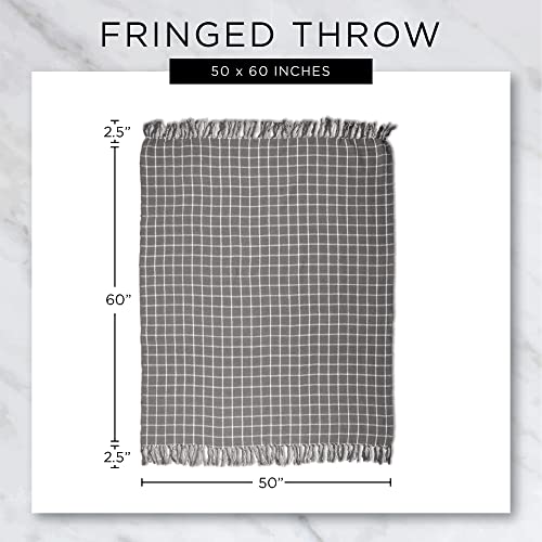 DII Woven Loop Throw Collection, 50x60, Black