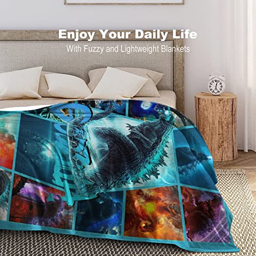 Throw Blanket 60" x 50" Ultra Soft Flannel Blanket Cozy All Season Bedding for Bed Couch Sofa Office Room Travel Decoration