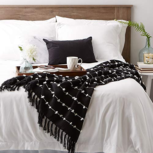 DII Woven Loop Throw Collection, 50x60, Black