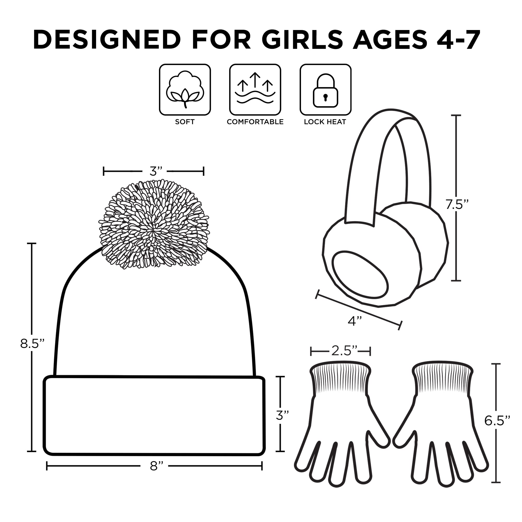 Disney Girls' Winter Earmuffs and Kids Gloves Set, Princess for Ages, Age 4-7