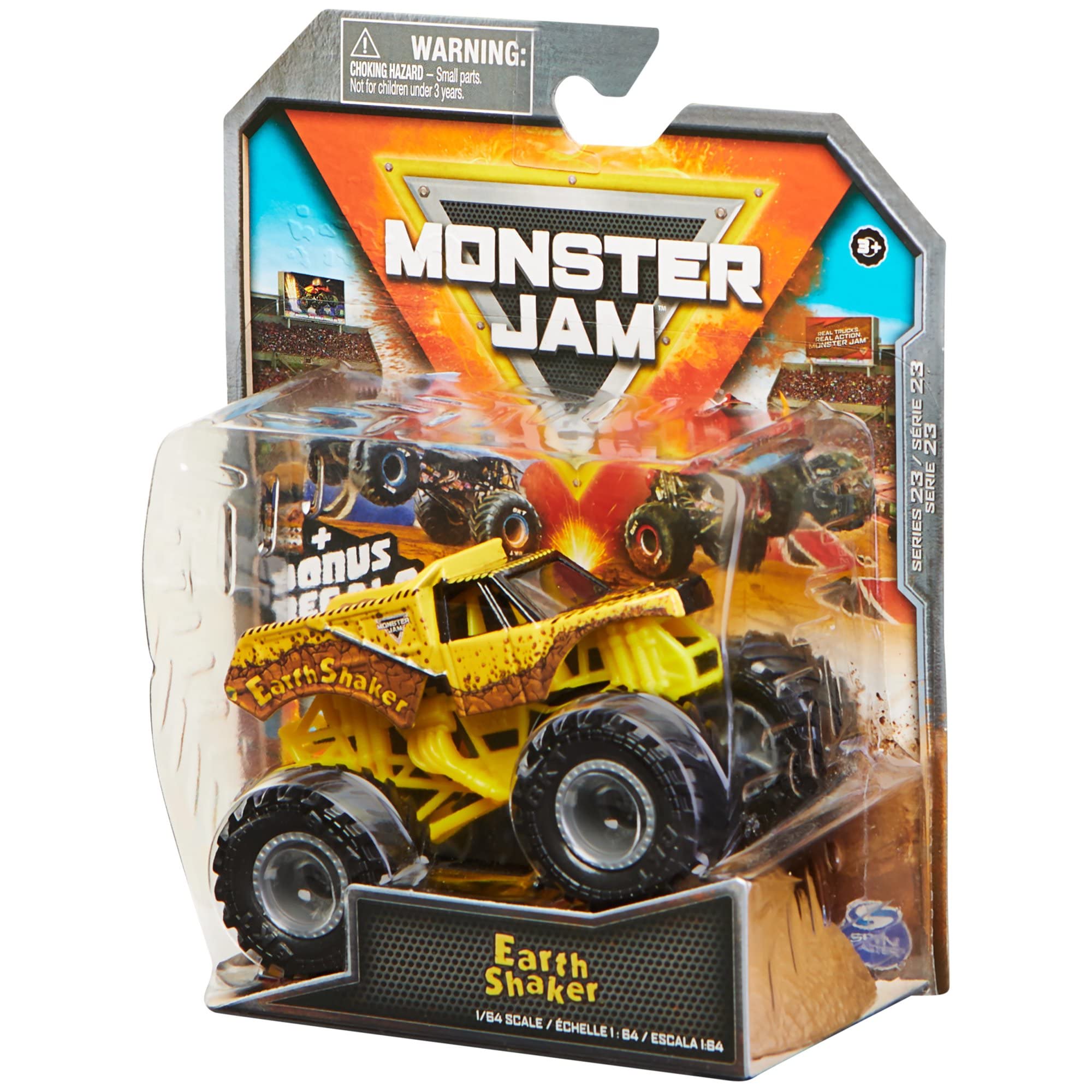 Monster Jam 2022 Spin Master 1:64 Diecast Truck with Bonus Accessory: Arena Favorites Earth Shaker