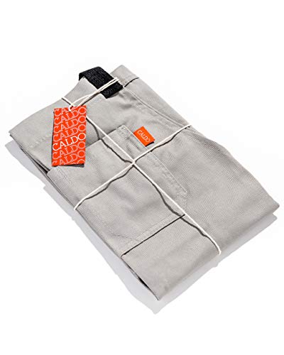 Caldo Daily Cotton Kitchen Apron for Cooking- Mens and Womens Professional Chef or Server Bib Apron - Adjustable Straps with Pockets and Towel Loop (Grey)