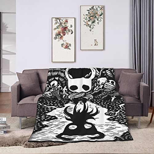 Hollow Game Knight Throw Blankets Soft Comfortable Warm Fleece Blanket for Sofa Cartoon Air Conditioning Blanket for All Season 50"X40"