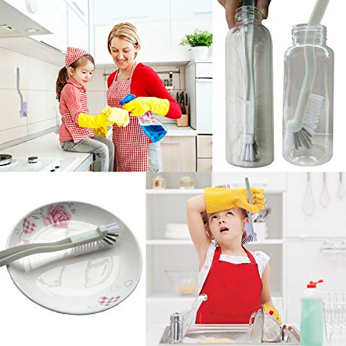 AncBace Dish Brush Kitchen Cleaning Brush Bottle Brush Bathroom Scrub Brushes Sink Household Pot Pan Edge Corners Tile Lines Brush with Stiff Bristles