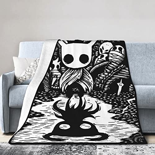 Hollow Game Knight Throw Blankets Soft Comfortable Warm Fleece Blanket for Sofa Cartoon Air Conditioning Blanket for All Season 50"X40"