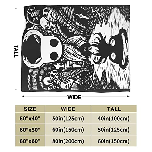 Hollow Game Knight Throw Blankets Soft Comfortable Warm Fleece Blanket for Sofa Cartoon Air Conditioning Blanket for All Season 50"X40"
