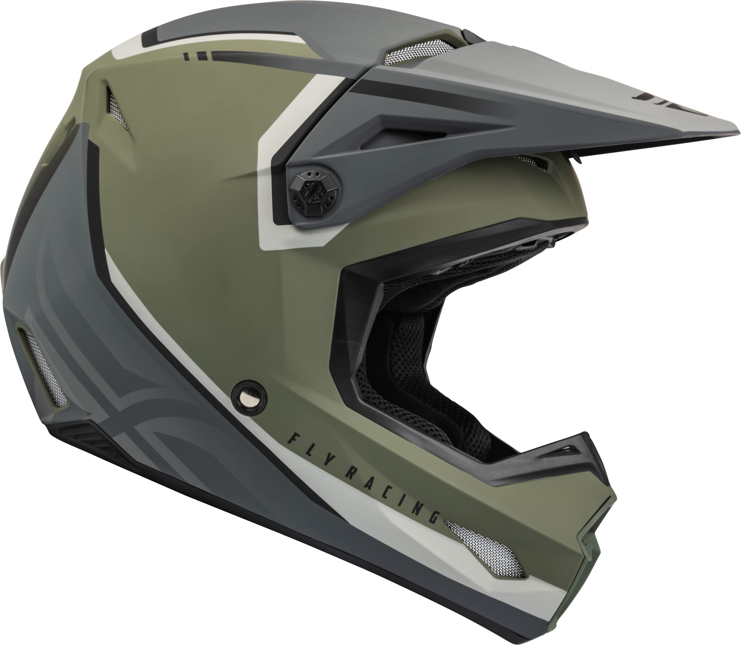 Fly Racing 2023 Adult Kinetic Vision Helmet (Matte Olive Green/Grey, XX-Large)
