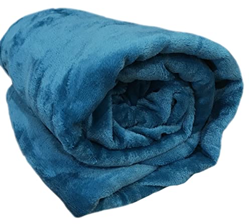 Home Must Haves Solid Color All Season Extra Soft Warm Cozy Sofa Couch Throw Bed Premium Blanket (Queen, Turquoise)
