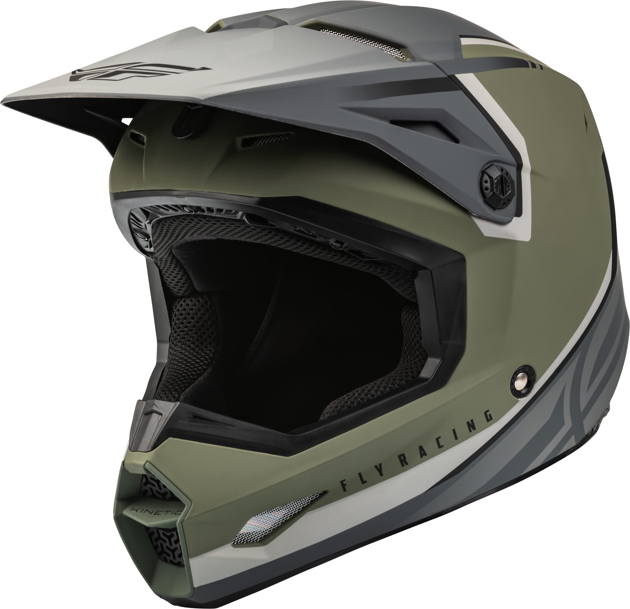 Fly Racing 2023 Adult Kinetic Vision Helmet (Matte Olive Green/Grey, XX-Large)