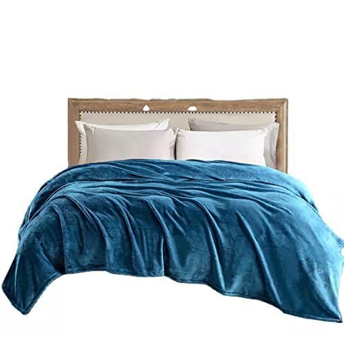 Home Must Haves Solid Color All Season Extra Soft Warm Cozy Sofa Couch Throw Bed Premium Blanket (Queen, Turquoise)