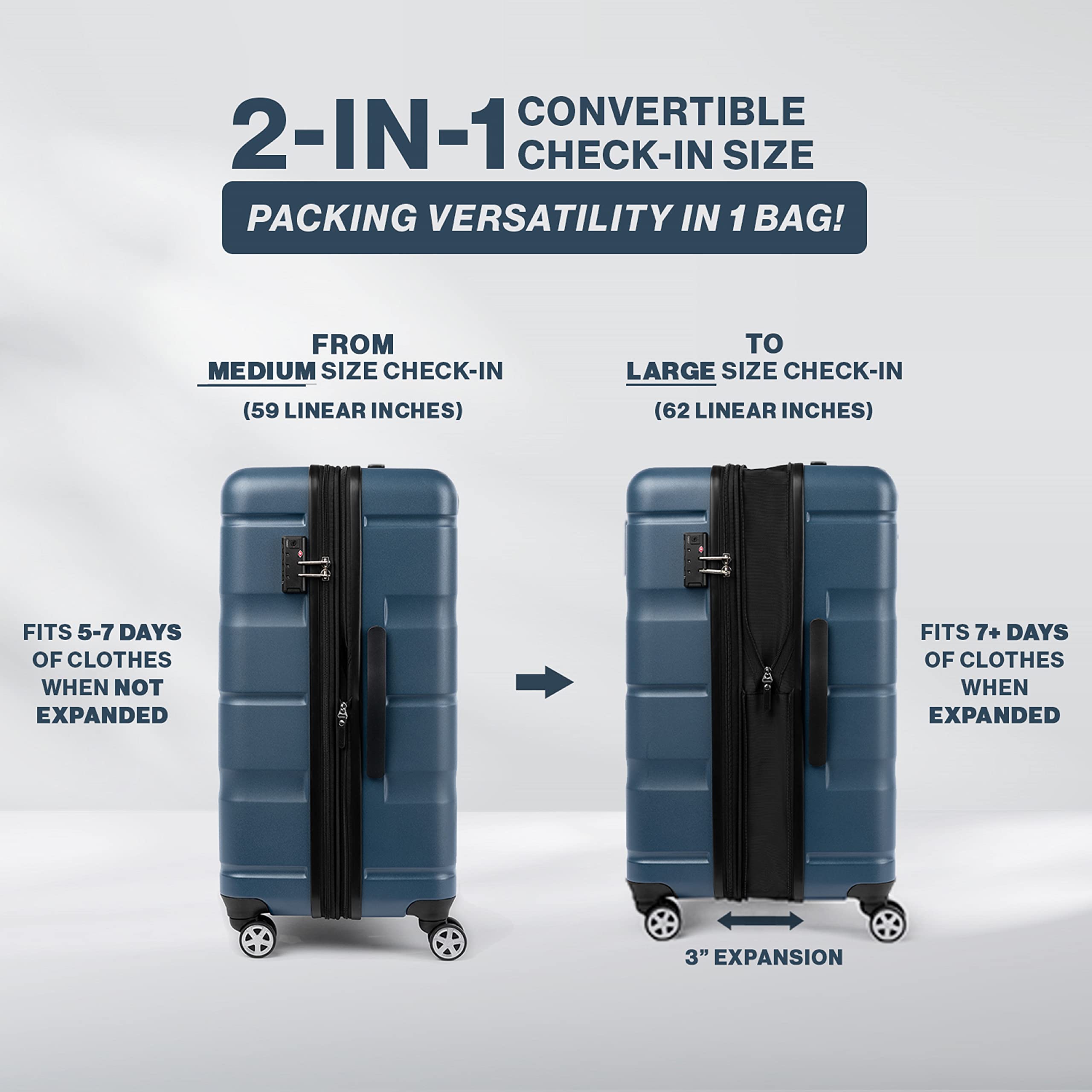 Travelpro Runway 2 Piece Luggage Set, Carry-on & Convertible Medium to Large 28-Inch Check-in Hardside Expandable Luggage, 8 Spinner Wheels, TSA Lock, Hardshell Suitcase, Teal Blue