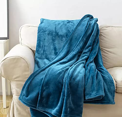 Home Must Haves Solid Color All Season Extra Soft Warm Cozy Sofa Couch Throw Bed Premium Blanket (Queen, Turquoise)
