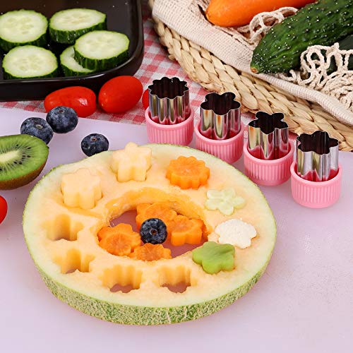 Vegetable Cutter Shapes Set Mini Sizes Cookie Cutters Set Fruit Cookie Pastry Stamps Mold Food Decorative Kids Baking and Food Supplement Tools (24pcs cutters)
