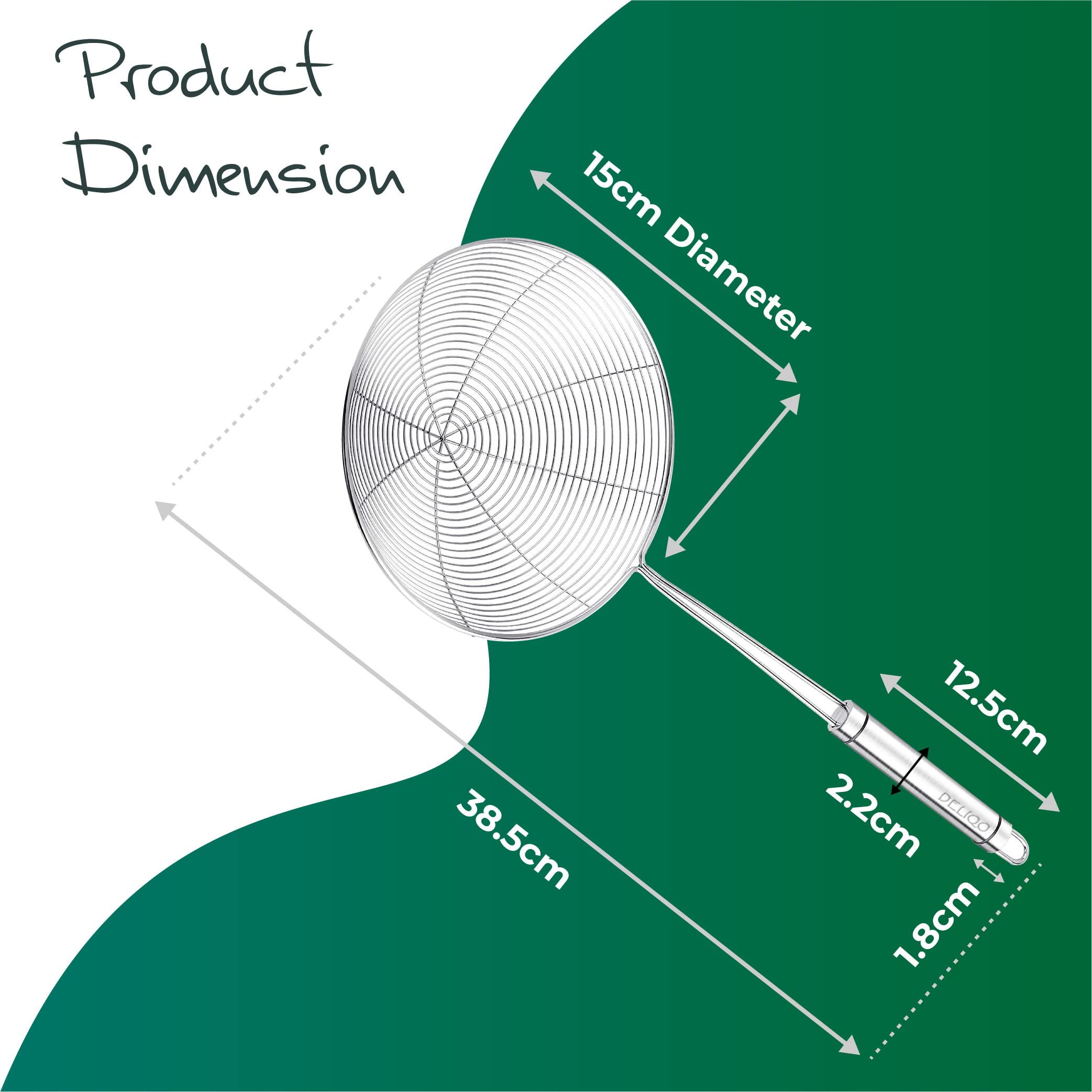 Stainless Steel Spider Strainer Wire Skimmer Drainer For Cooking Ladle, Deep Fryer Frying, Pasta Noodle, Cooking Wok, Falafel, Grease Catcher, Kitchen Long Spoon, Fat Separator, Pot Scoop Tool