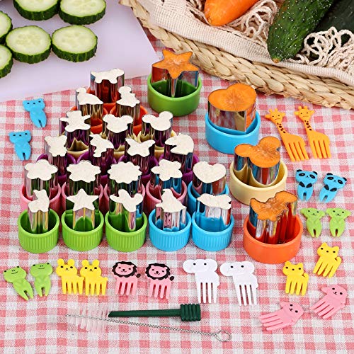 Vegetable Cutter Shapes Set Mini Sizes Cookie Cutters Set Fruit Cookie Pastry Stamps Mold Food Decorative Kids Baking and Food Supplement Tools (24pcs cutters)
