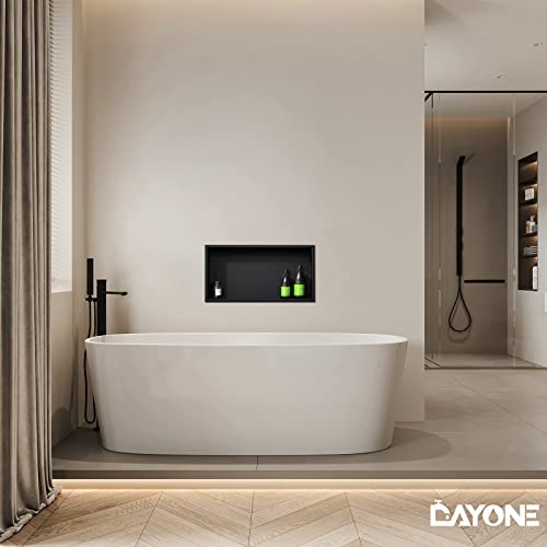DAYONE Rectangular Stainless Steel Matte BlackShower Niche 24" X 12", Bathroom Wall Soap Niche, Alcove Douche De niche Salle De Bain, Shower Storage Organizer Nook Insert, NO Tile Needed