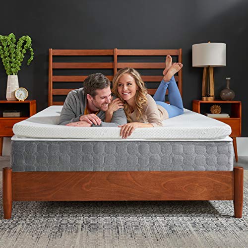 Tempur-Pedic TEMPUR Supreme 3-Inch Medium Firm Mattress Topper, King, Beige & Symphony Pillow Luxury Soft Feel, Standard, White