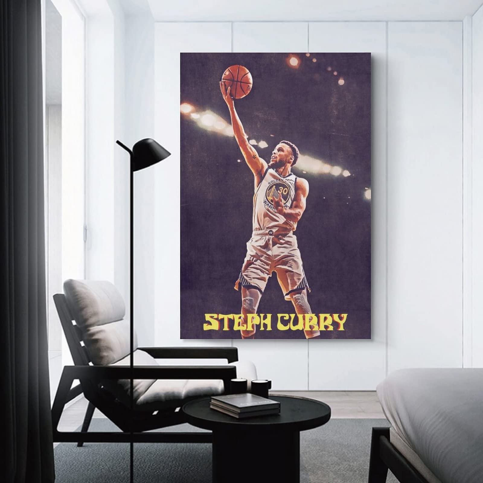 SRN Steph Curry Goal Poster Decorative Painting Canvas Wall Art Living Room Posters Bedroom Painting 12x18inch(30x45cm)