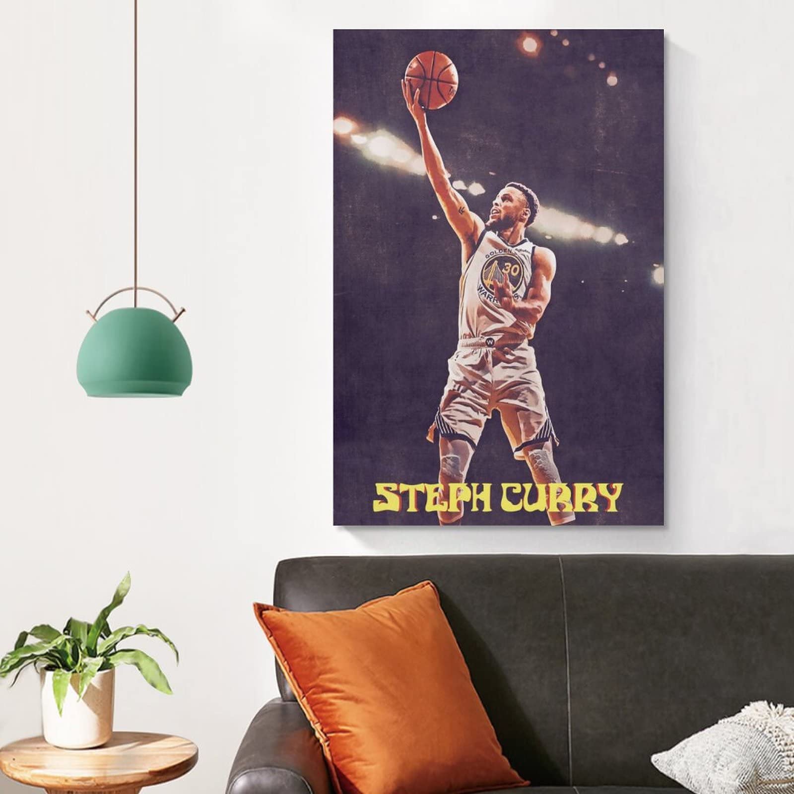 SRN Steph Curry Goal Poster Decorative Painting Canvas Wall Art Living Room Posters Bedroom Painting 12x18inch(30x45cm)