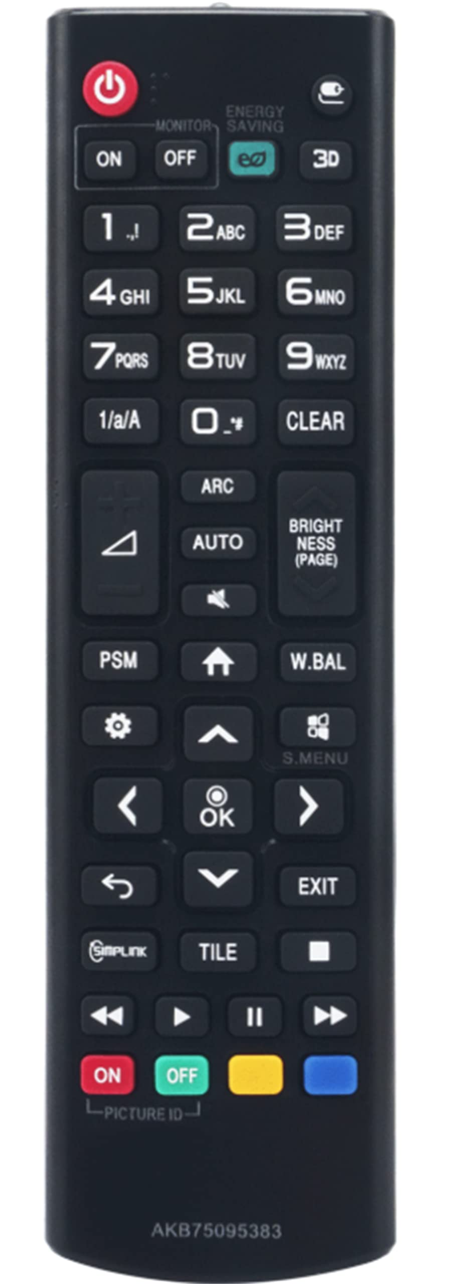 AKB75095383 Replacement Remote Control Compatible with LG Digital Signag Monitor