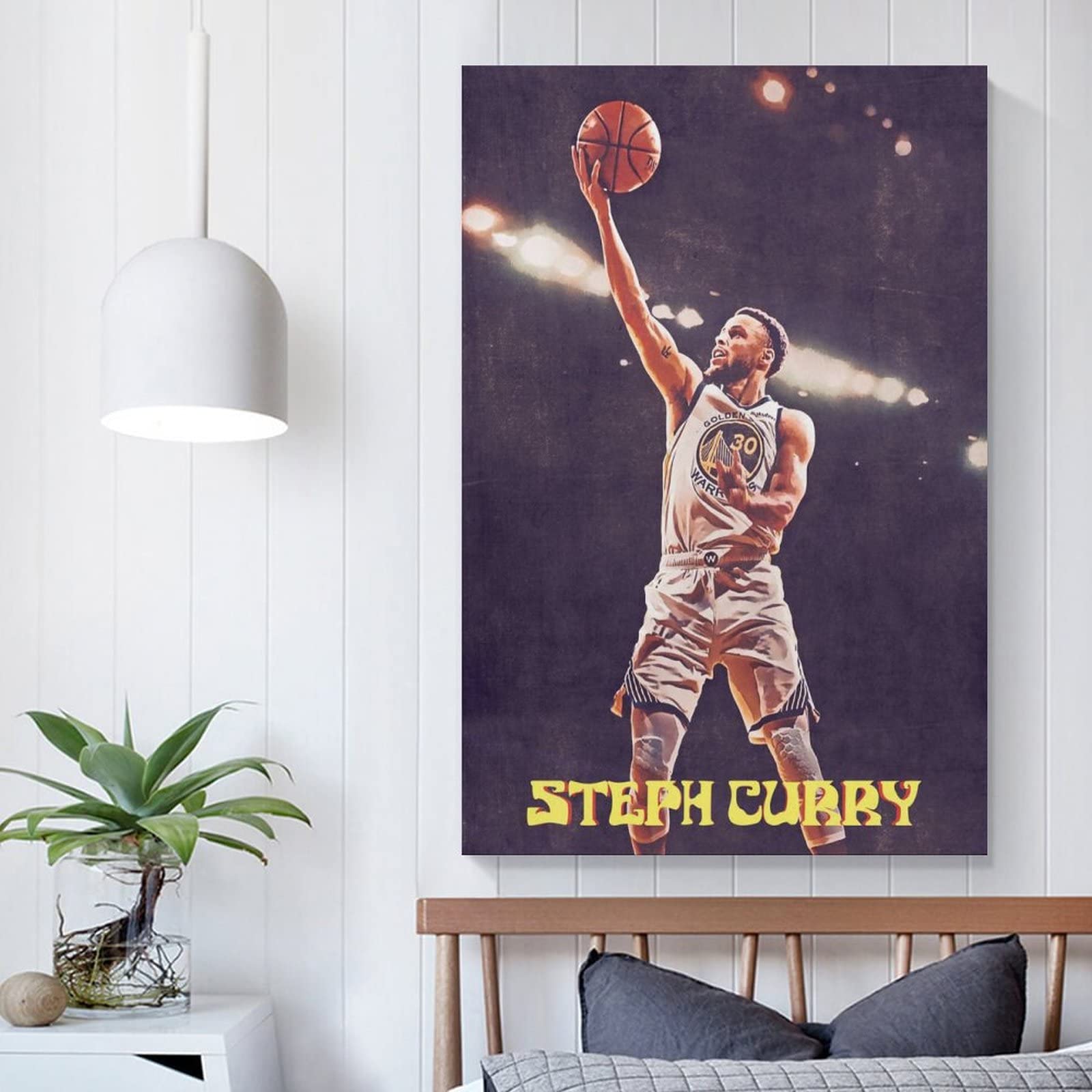SRN Steph Curry Goal Poster Decorative Painting Canvas Wall Art Living Room Posters Bedroom Painting 12x18inch(30x45cm)