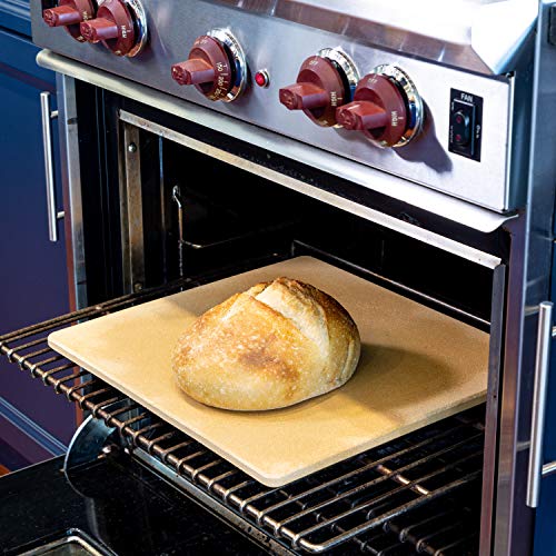 Honey-Can-Do KCH-09011 Pizza Stone, 14" x 16", natural clay
