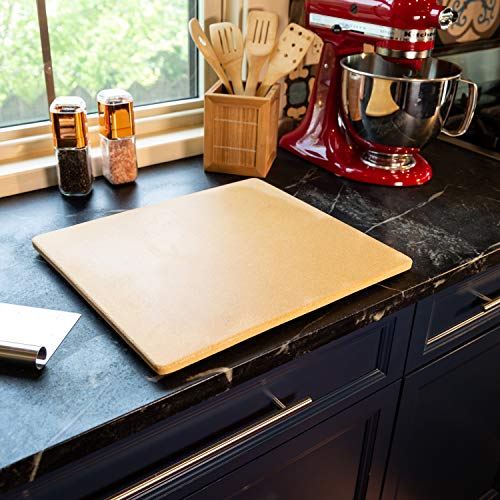 Honey-Can-Do KCH-09011 Pizza Stone, 14" x 16", natural clay