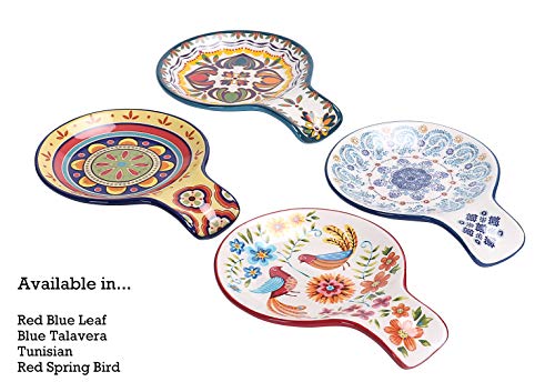 Bico Blue Talavera Ceramic Spoon Rest, House Warming Gift, Dishwasher Safe