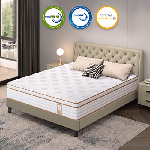 BedStory 10" Hybrid Twin Mattress in a Box, Gel Memory Foam Mattress with Pocket Spring, Medium Firm Mattress with Dual Brim Design for Supportive&Pressure Relieving&Motion Isolated Sleep, Made in USA