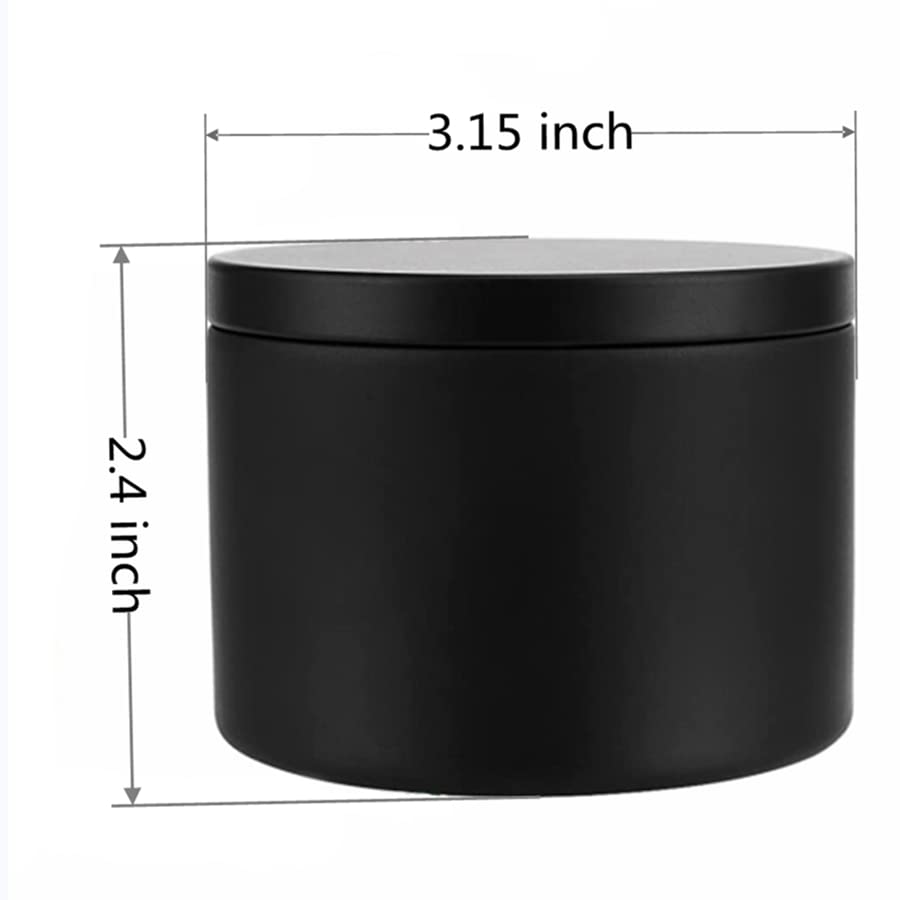 SONVIIBOX 24 Pack 8 oz Candle Tins,All Black Candle tins for Making Candles Bulk,8oz Candle Jars,Tin Jars for Candle Making,Candle Jars (Black, 8OZ)