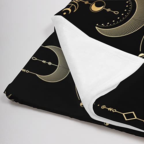 Milanblocks The Moon Tarot Blanket Warm Astrology Gifts Blanket Flannel Fleece Throw Gifts Blanket for Home Bed Couch 80 X 60 in