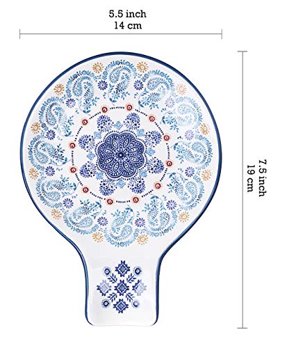 Bico Blue Talavera Ceramic Spoon Rest, House Warming Gift, Dishwasher Safe