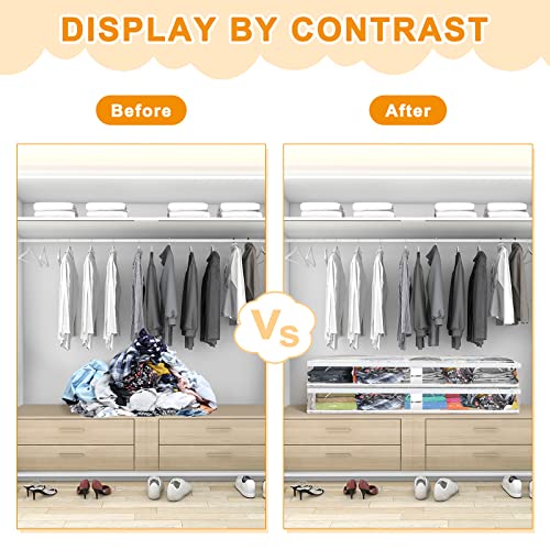 6 Pieces Clear Zippered Storage Bags Underbed Containers 70L Clothes Sweater Sheet Bags Wrapping Paper Bags PVC Transparent Toy Closet Drawer with Handles for Linen Bedding Comforters Blanket Pillow
